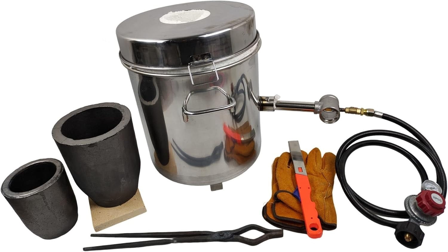 16kg/35lbs Gas Metal Melting Furnace with 2 Crucibles Foundry Casting ...