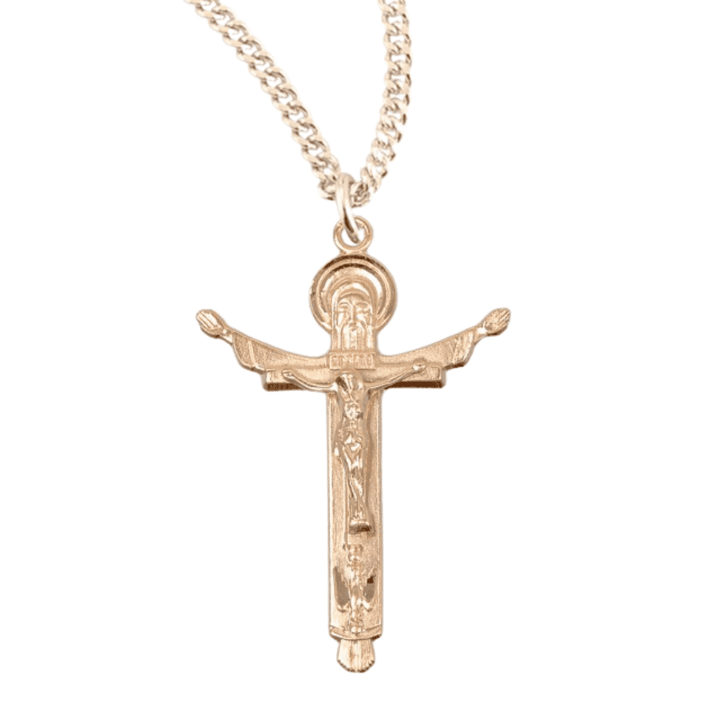 16kt Plated Sterling Silver Holy Trinity Crucifix, Trinity Cross ...