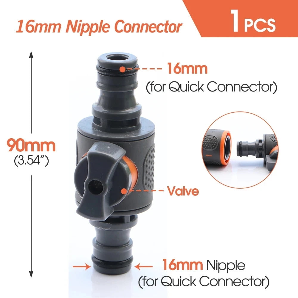 16mm Ball Valve Hose Adapter Quick Connector Coupling Joint Extender ...