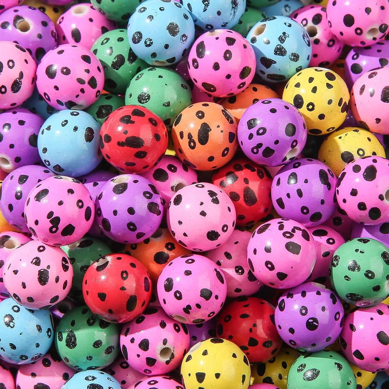 16mm Beads 100 count Color Pen Beadable Focal Spacer Bead Chunk ...
