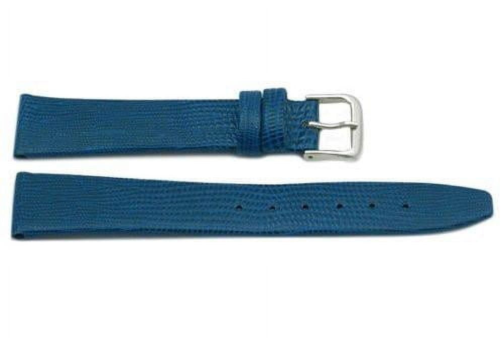 16mm Genuine Leather Lizard Grain Light Blue Watch Strap - Walmart.com