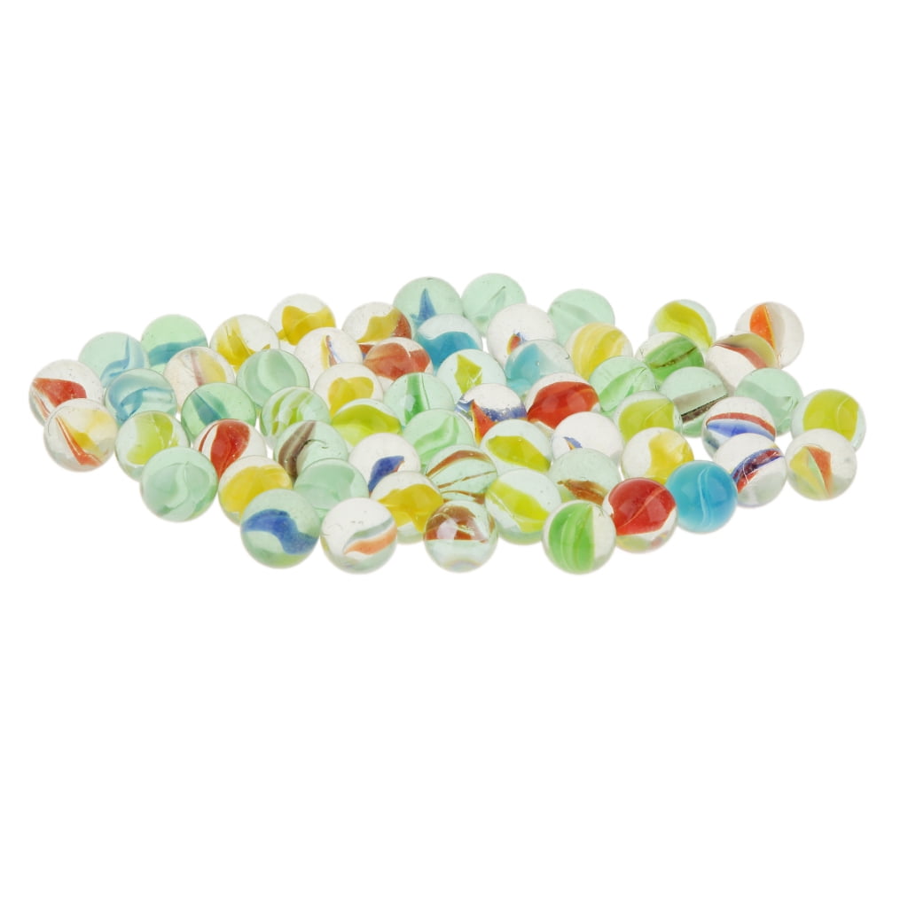 16mm Glass Marbles traditional Kids Children Pack Of 100 Assorted Color ...