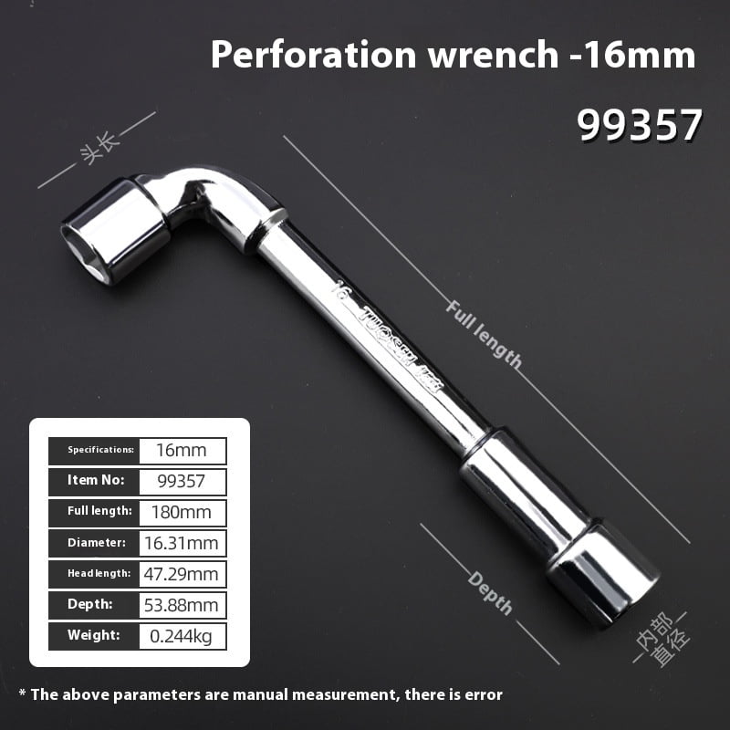 16mm L-Shaped Hole Punch Wrench - 7-Shape Milling Manual Pipe Wrench ...