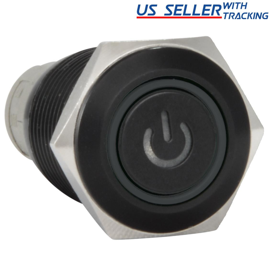 16mm Maintained/Latching Push Button Power Switch Black Metal Power ...