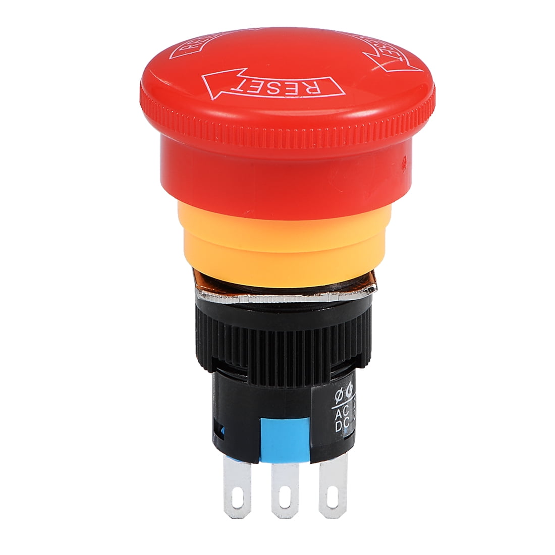 16mm Mushroom Latching Stop Push Button Switch Red - Walmart.com