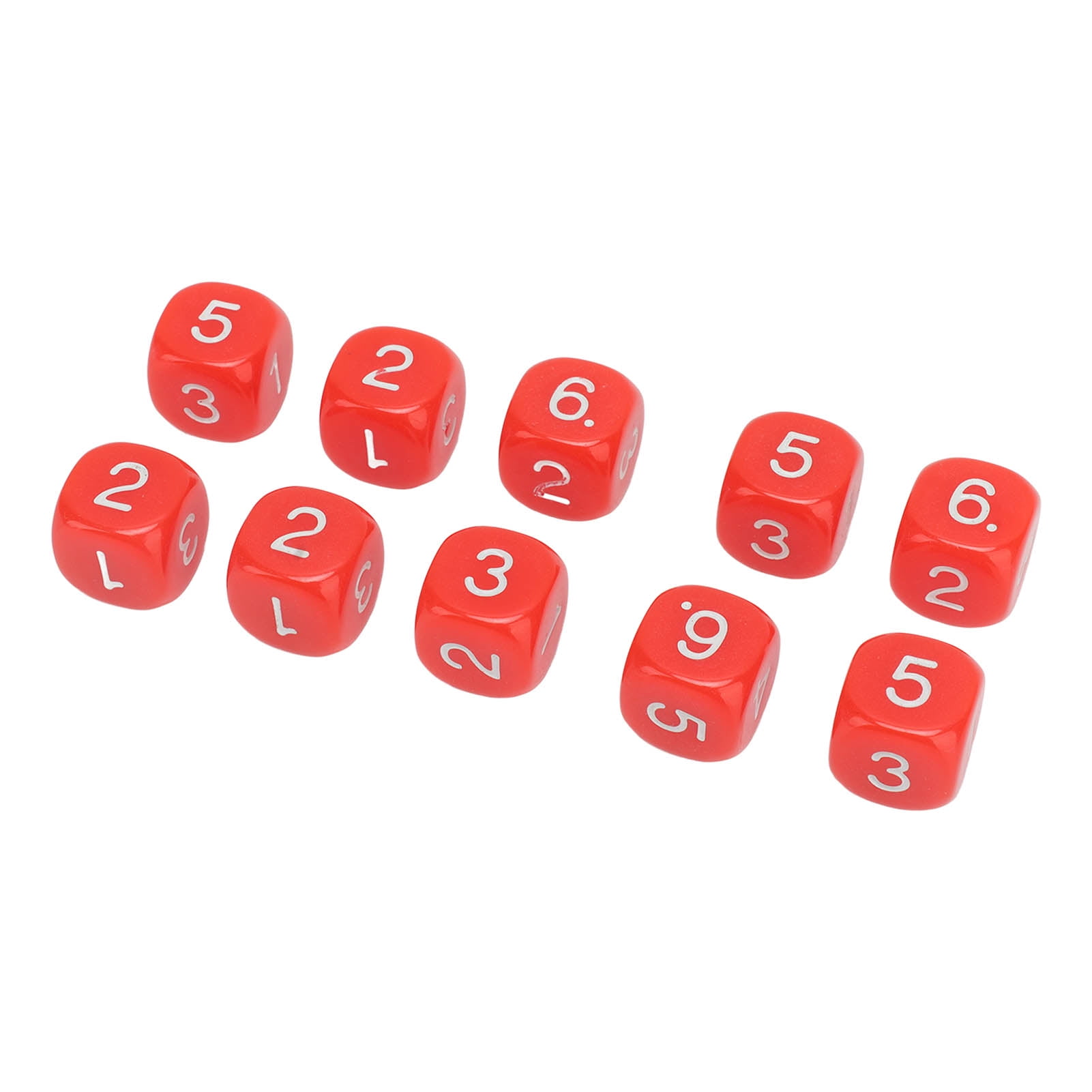 16mm Number , Round Corner Polyhedral Set 20PCS For Board Games Red ...