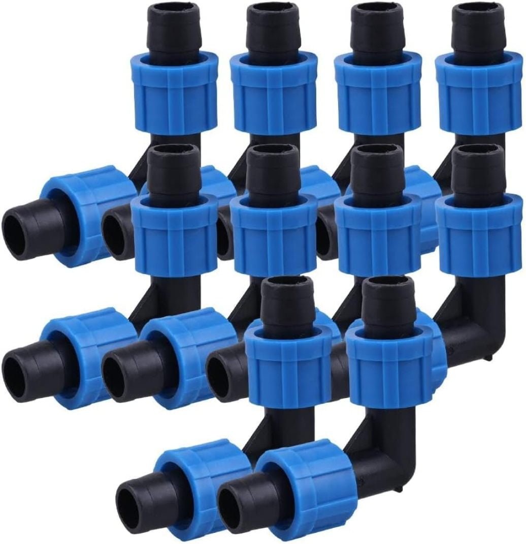 16mm Perma-Loc Garden Drip Irrigation Fitting Tape Tubing Elbow Blue ...