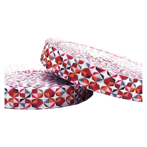 16mm Rhombus Printed Fold Over Elastic Geometry Ribbon 10yards Craft ...