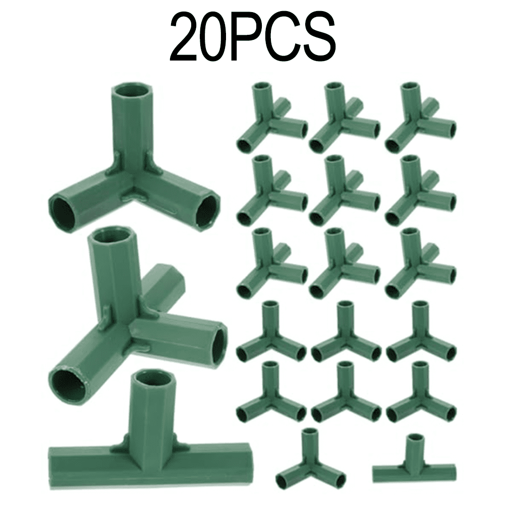 16mm Round Tube Connectors for Greenhouse Frame Building 20 Pieces Set ...