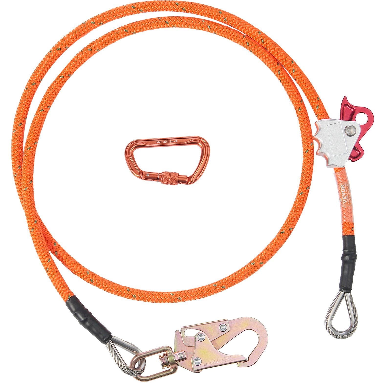 16mm Steel Core Arborist Flipline, 8ft(2.4m) Tree Climbing Lanyard ...