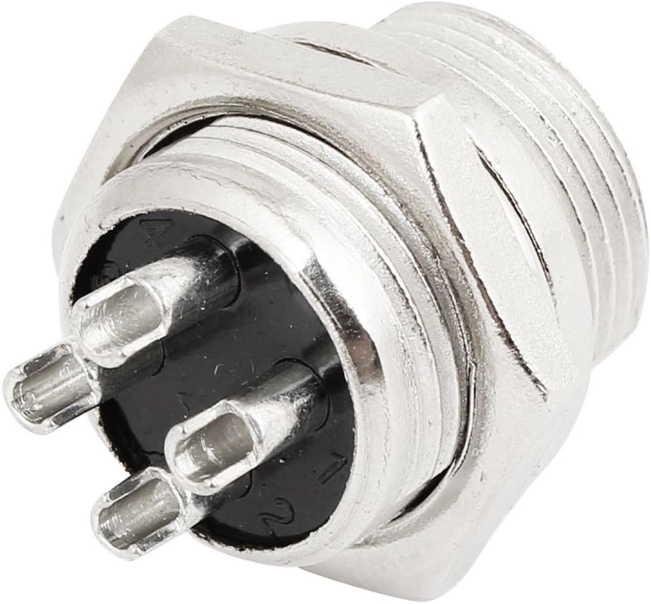 16mm Thread 4 Pin Male CB Radio rophone Adapter Connector - Walmart.com