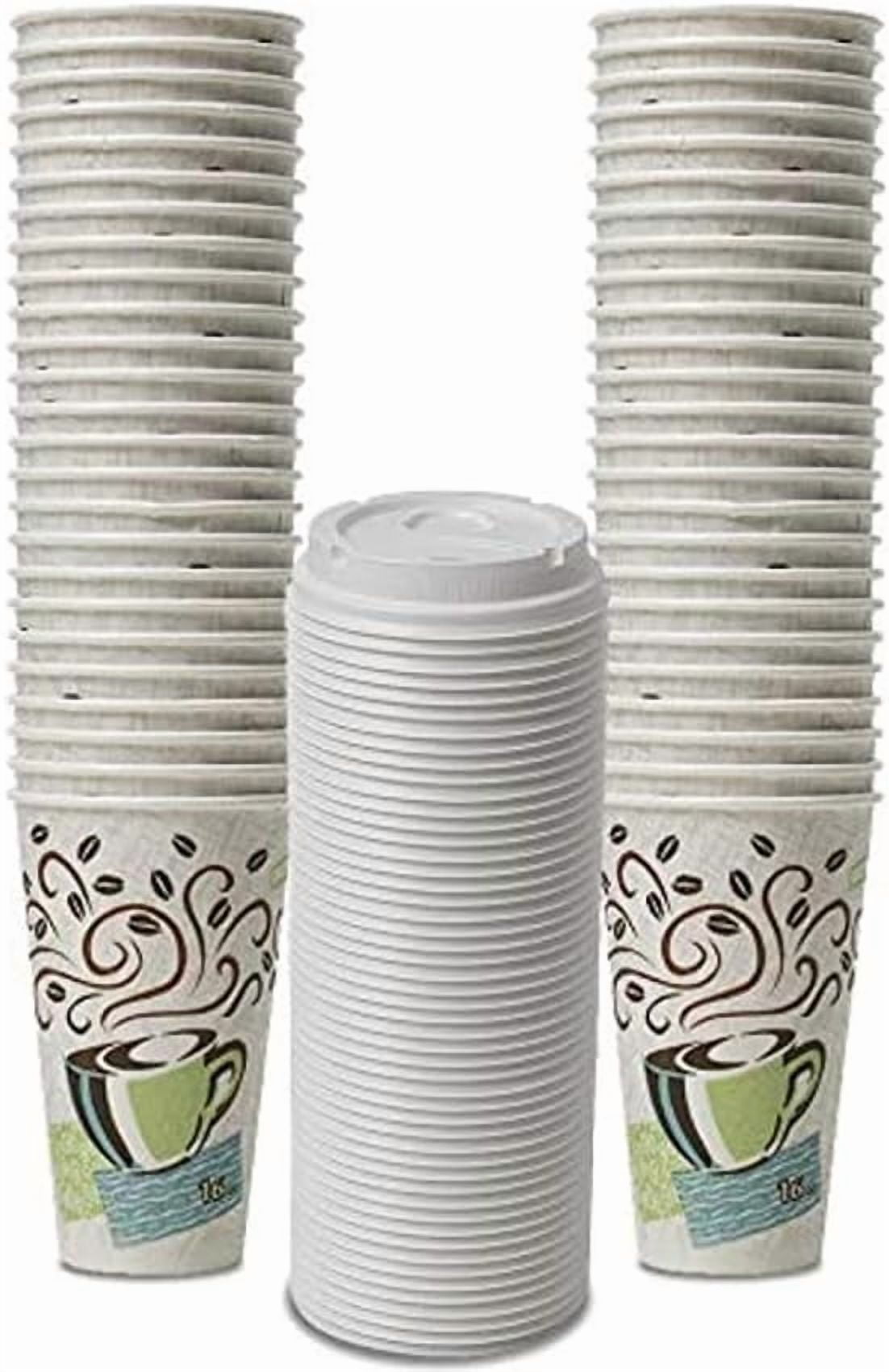 16oz 100 Paper Coffee Cup with Lids, Insulating Cups - Walmart.com