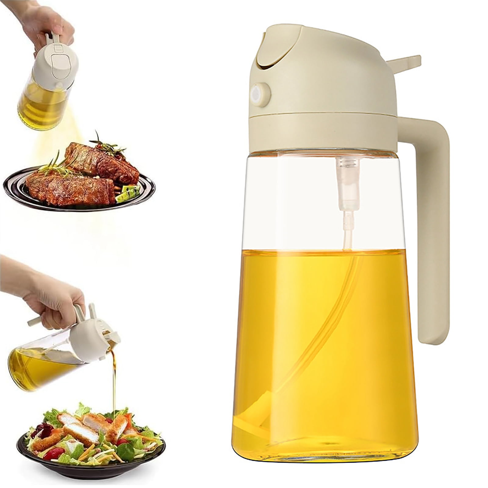 16oz/20oz Olive Oil Dispenser Bottle 2-in-1 Spray Pour Dual-purpose ...