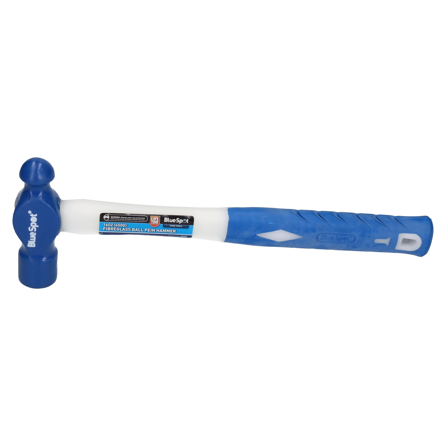 16oz (450g) Ball Pein Hammer with Fibreglass Shaft and TPR Rubberised ...