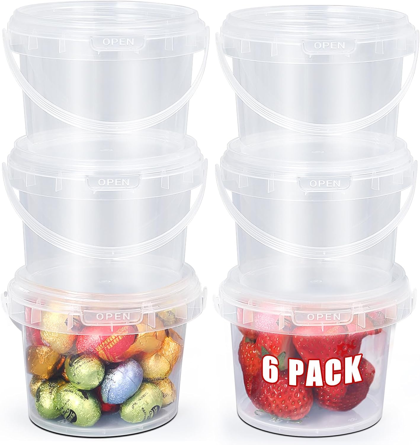 16oz Airtight Plastic Storage Containers, Stackable Meal Prep Container ...