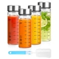 16oz Clear Glass Bottles 4 pack 16 Ounces Drinkware Set for Juicing ...