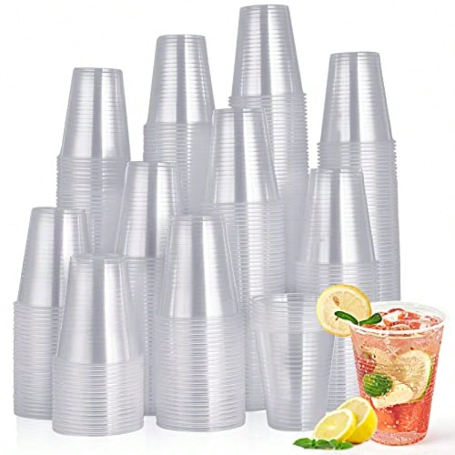 16oz Disposable Plastic Cups 420 PackClear Party Cups Transparent ...