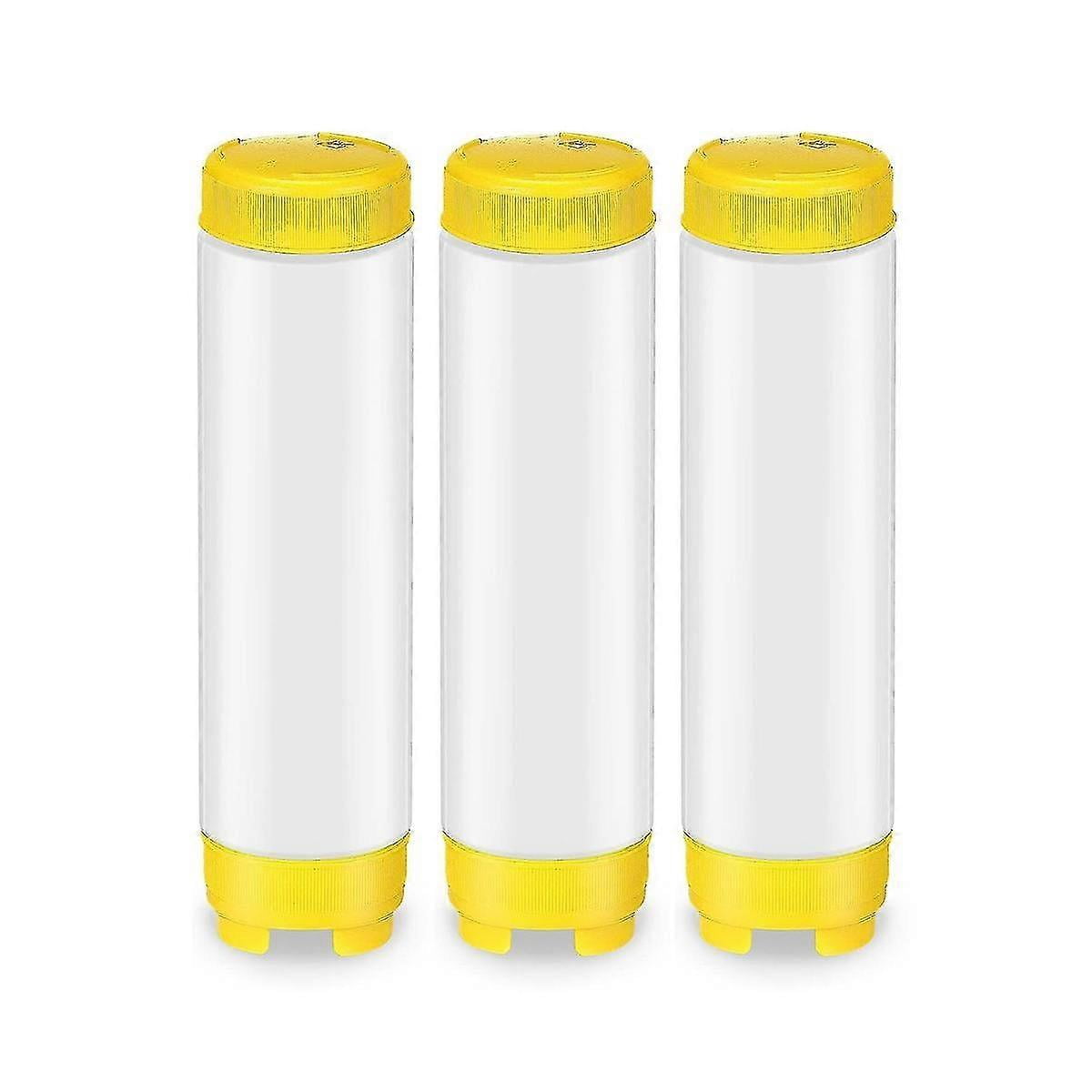 16oz Inverted Plastic Squeeze Bottles, Refillable Tip Valve Dispenser ...