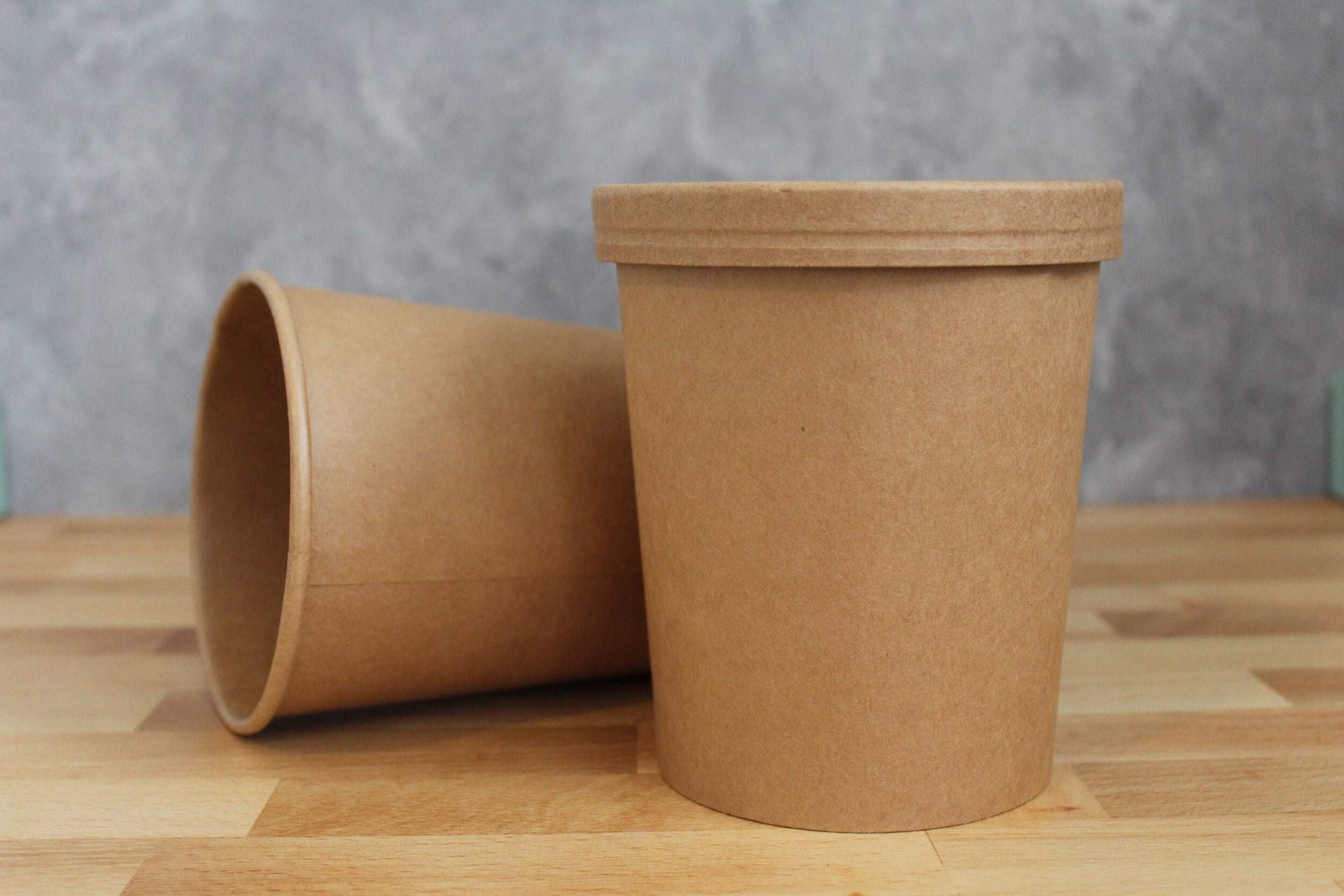 16oz Kraft Paper Soup Container (500pcs) | Take-Out | Round Paper Food ...