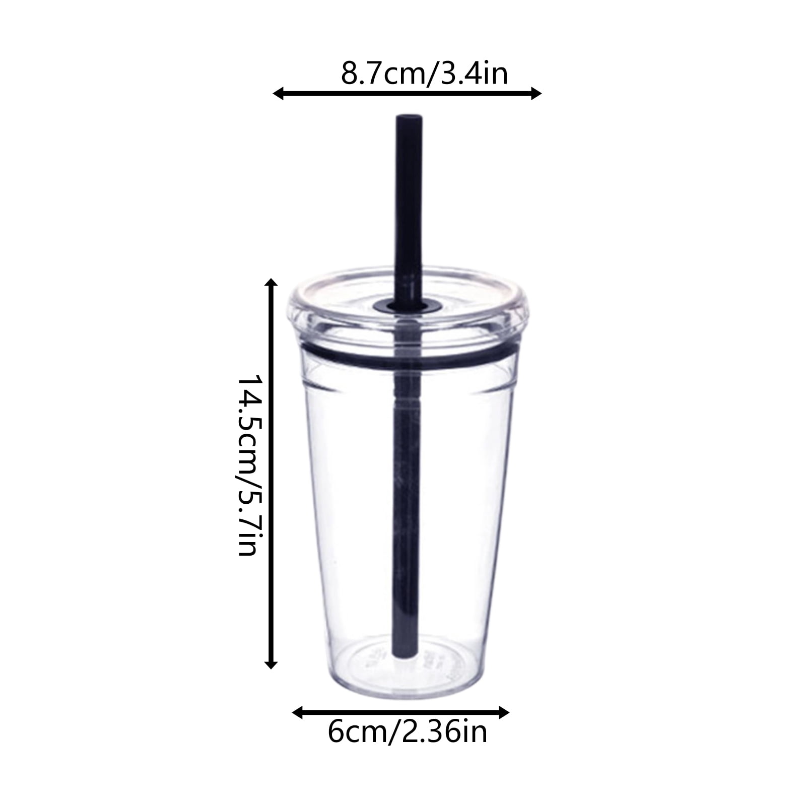 16oz Macaron White Straw Drinking Cup, Insulated Style Travel Mug, Leak ...