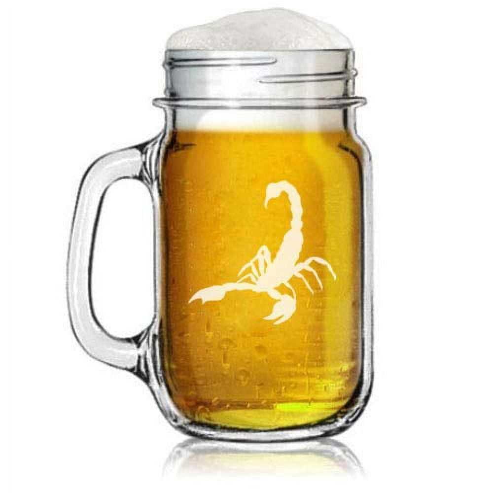16oz Mason Jar Glass Mug w/Handle Scorpion - Walmart.com