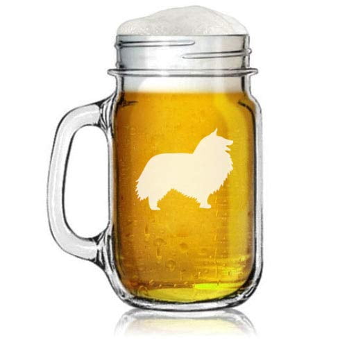 16oz Mason Jar Glass Mug w/Handle Shetland Sheepdog - Walmart.com