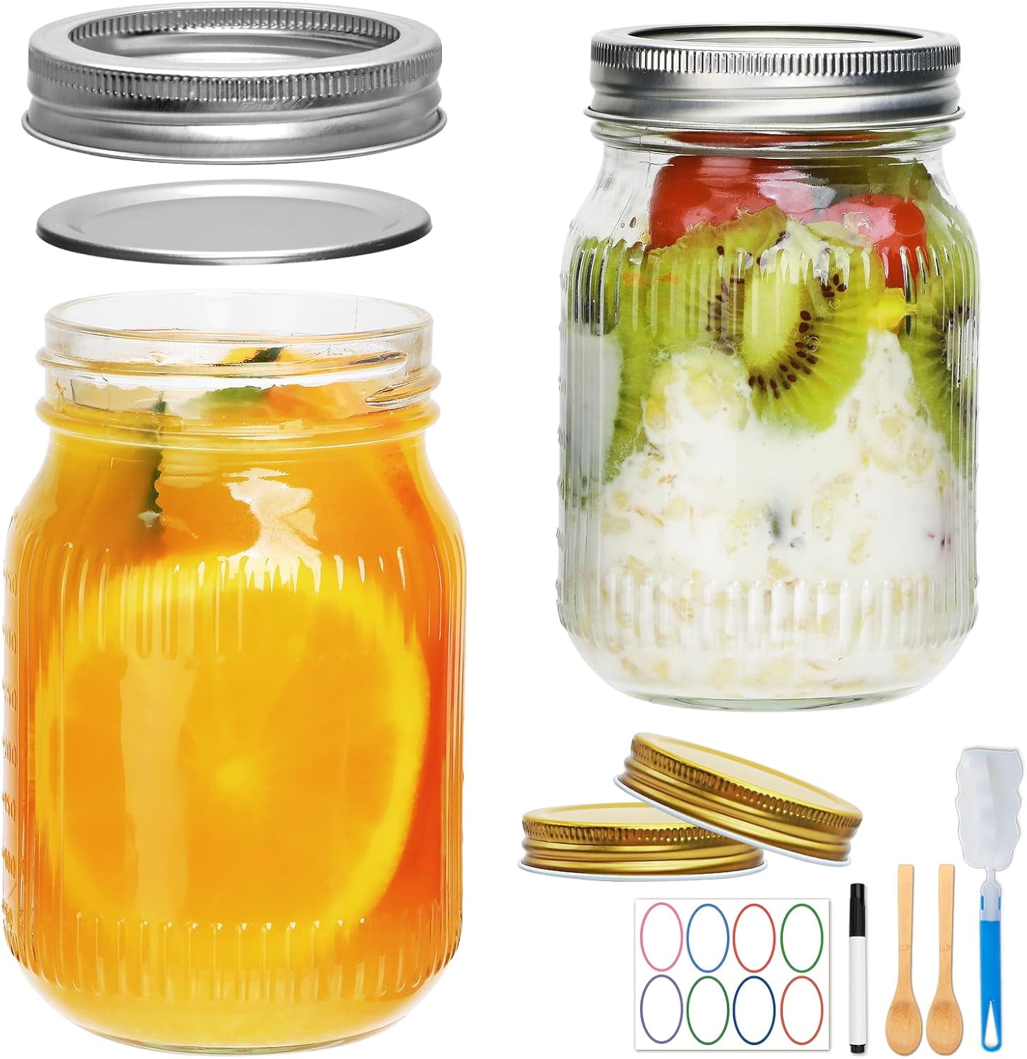 16oz Mason Jars with Lids,Canning Jars, Glass Jars,DIY Crafts for Food ...