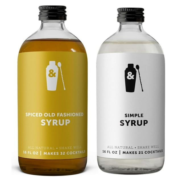 16oz Old Fashioned Syrup + 16oz Simple Syrup, Cocktail Syrup Set ...