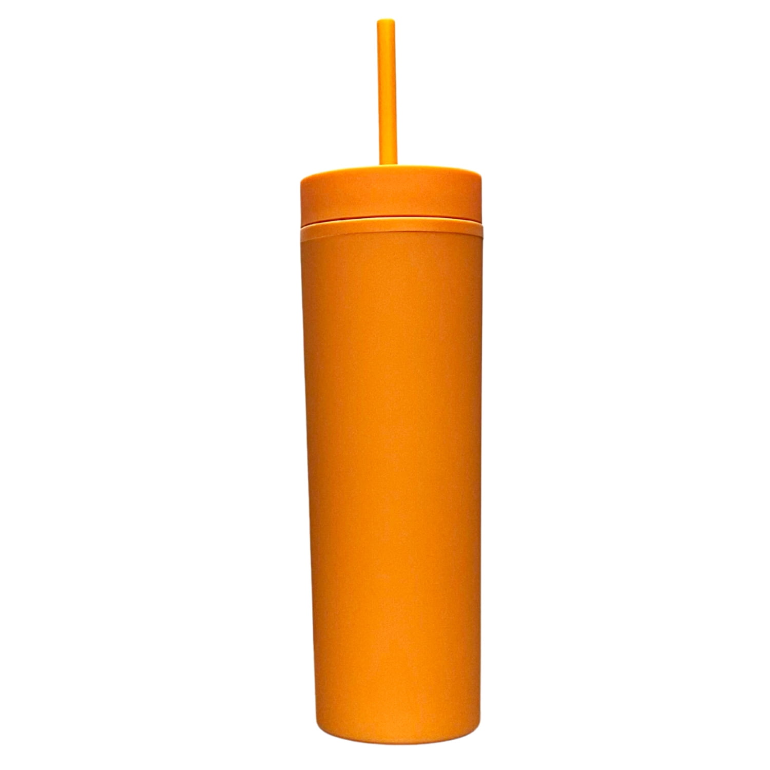 16oz Orange Tumbler with Lid and Straw (Each) - Walmart.com