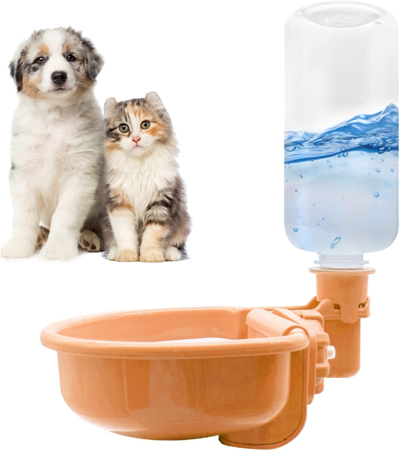 16oz Pet Water Bottle, Gravity Dog Water Bowl Dispenser for Cage, Anti ...