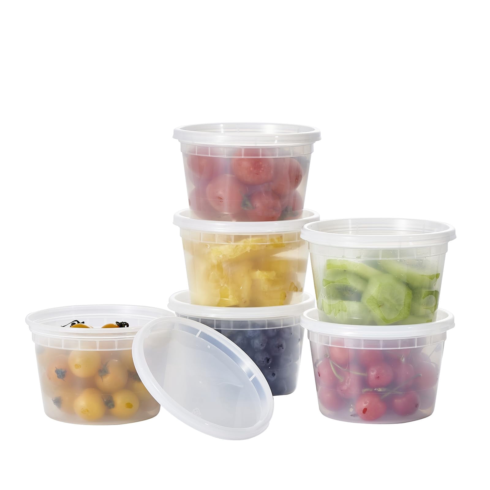 16oz Round Plastic Food Storage Containers with Lids 48-pack - Walmart.com