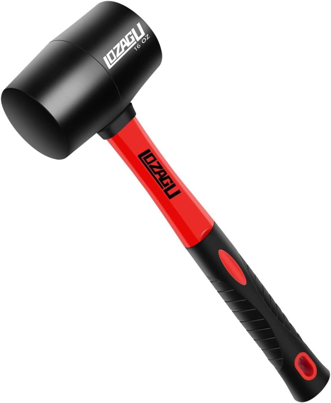 16oz Rubber Mallet Hammer, Fiberglass Handle, Rubber Mallet for ...