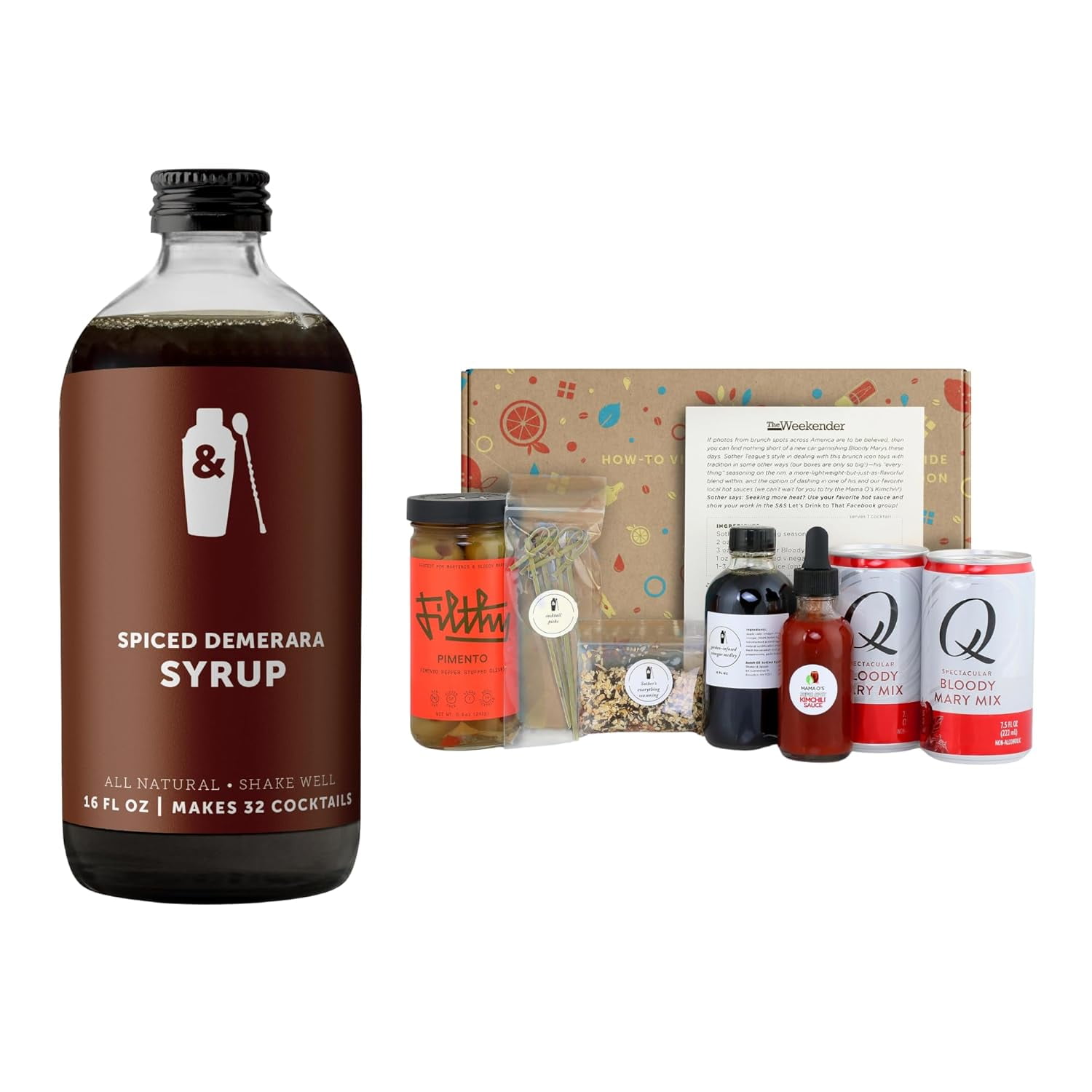 16oz Spiced Demerara Syrup + Bloody Mary Cocktail Kit, Flavored Syrups ...
