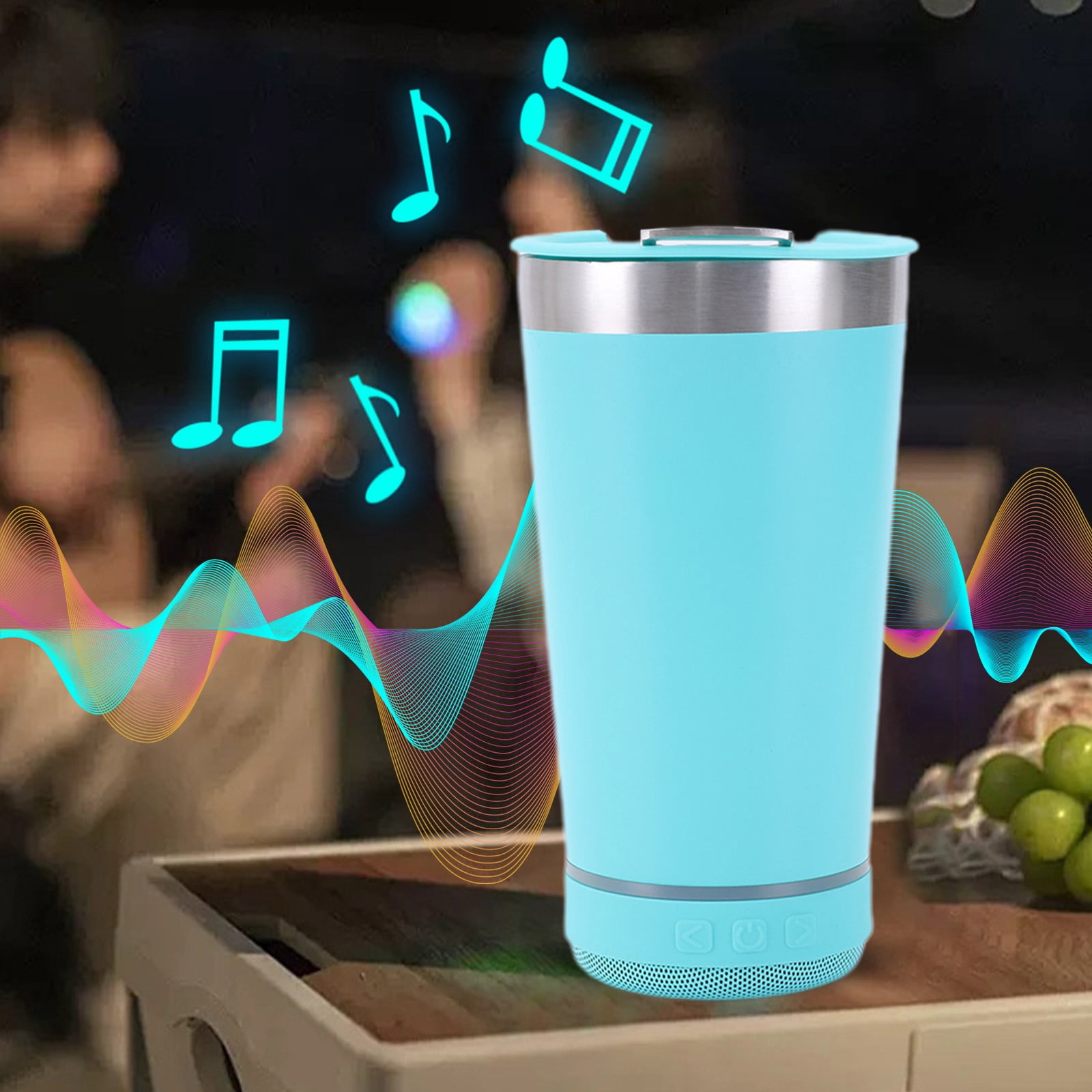 16oz Stainless Steel Insulated Tumbler with Built-In Bluetooth Speaker ...