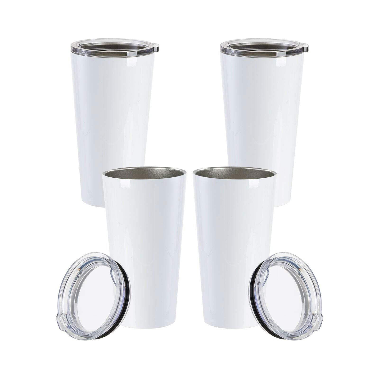 Craft Express 4 Pack 16oz Sublimation Stainless Steel Tumblers – Glossy ...
