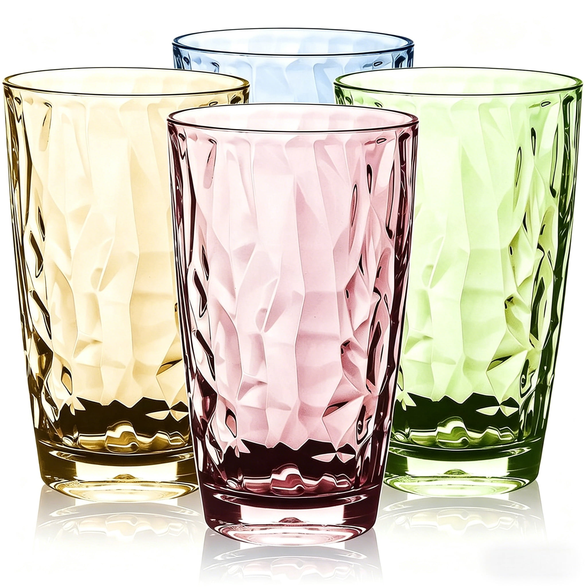 Wattne 16oz Unbreakable Plastic Drinking Cups, Stackable Reusable ...