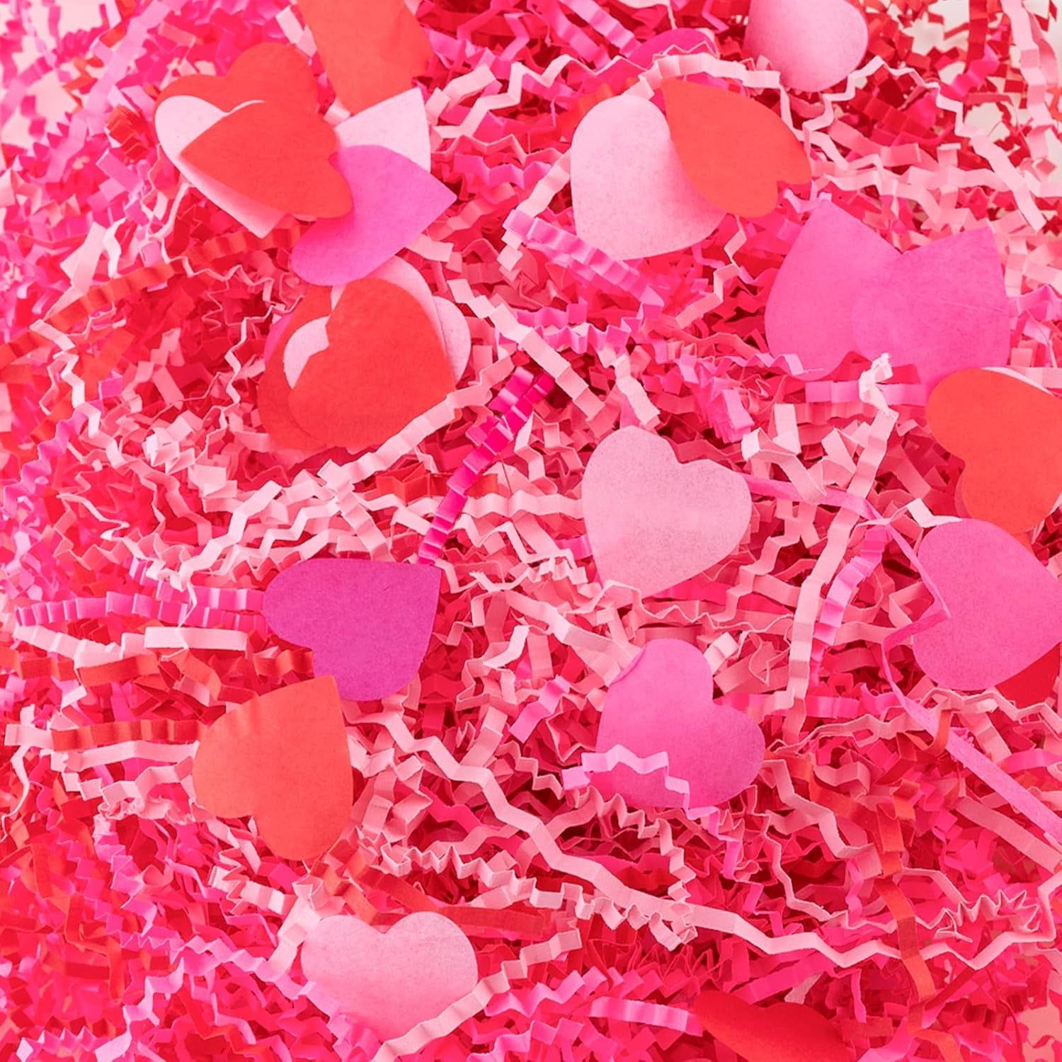 16oz Valentine's Day Crinkle Cut Paper Shred, 3 Colors Red Pink Raffia ...