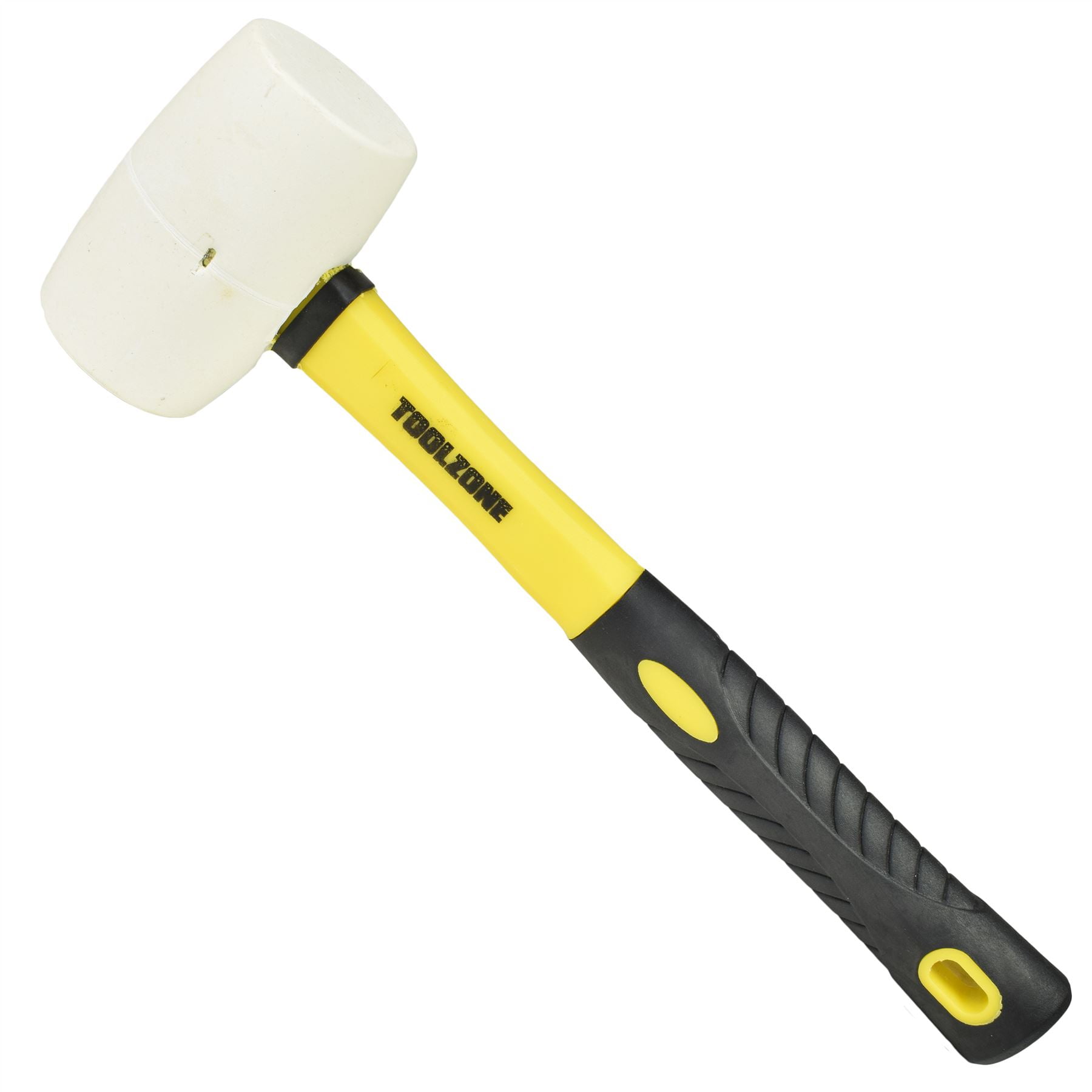 16oz White Rubber Mallet Non Marking Hammer With Fibreglass Handle ...