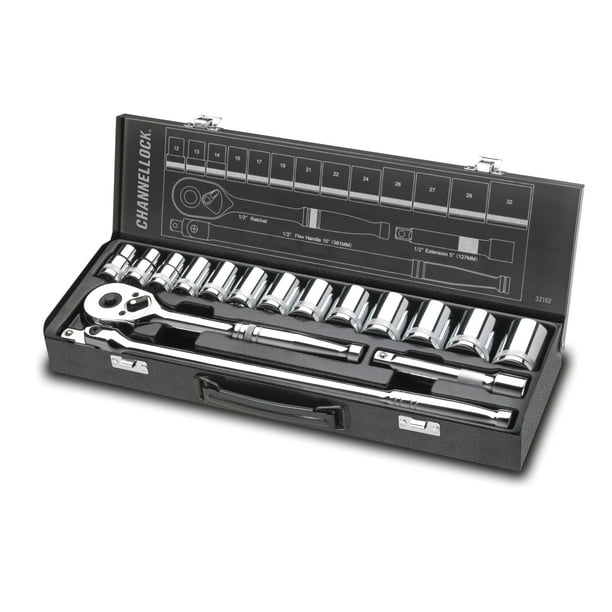 CHANNELLOCK 16pc 1/2" Metric Drive Socket Set - Walmart Business Supplies