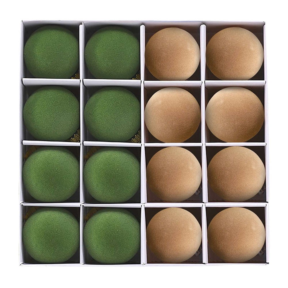 16pc Christmas Balls 2.4'' Velvet Cloth Plush Balls Ornament Beige ...