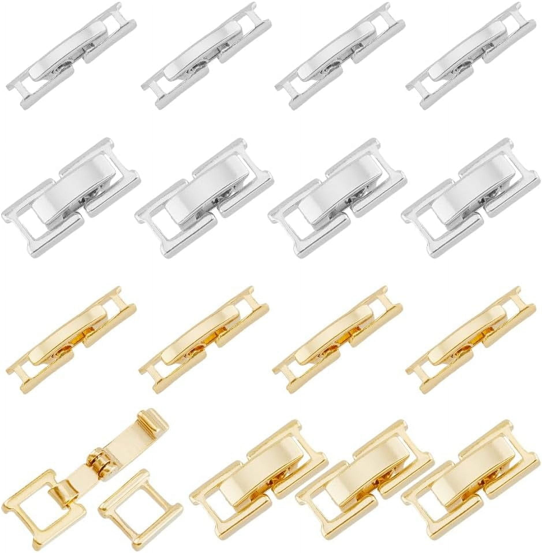 16pc Fold Over Jewelry Clasp 2 Sizes Watch Band Clasps 24k Gold Plated ...