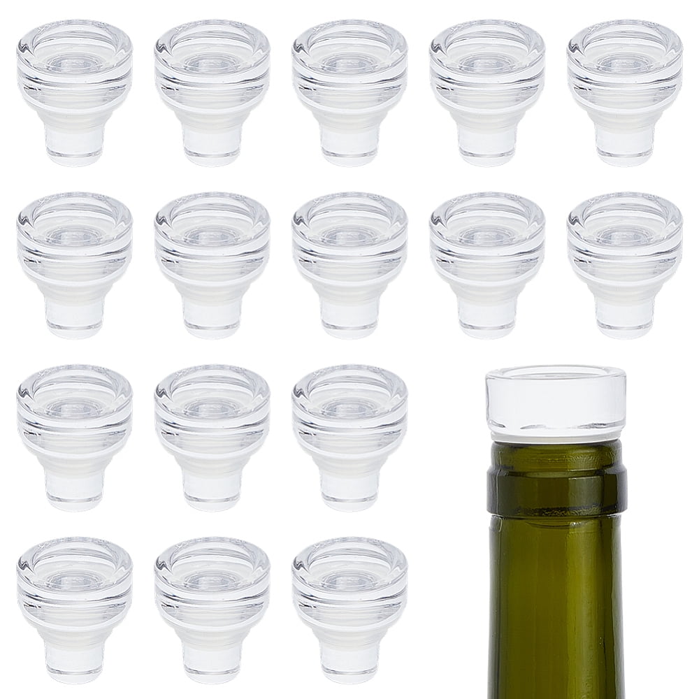 16pc Glass Bottle Stoppers for Wine Bottle Clear 32x15~29mm - Walmart.com