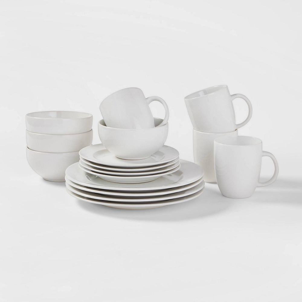 16pc Porcelain Dinnerware Set White - Threshold - Walmart.com