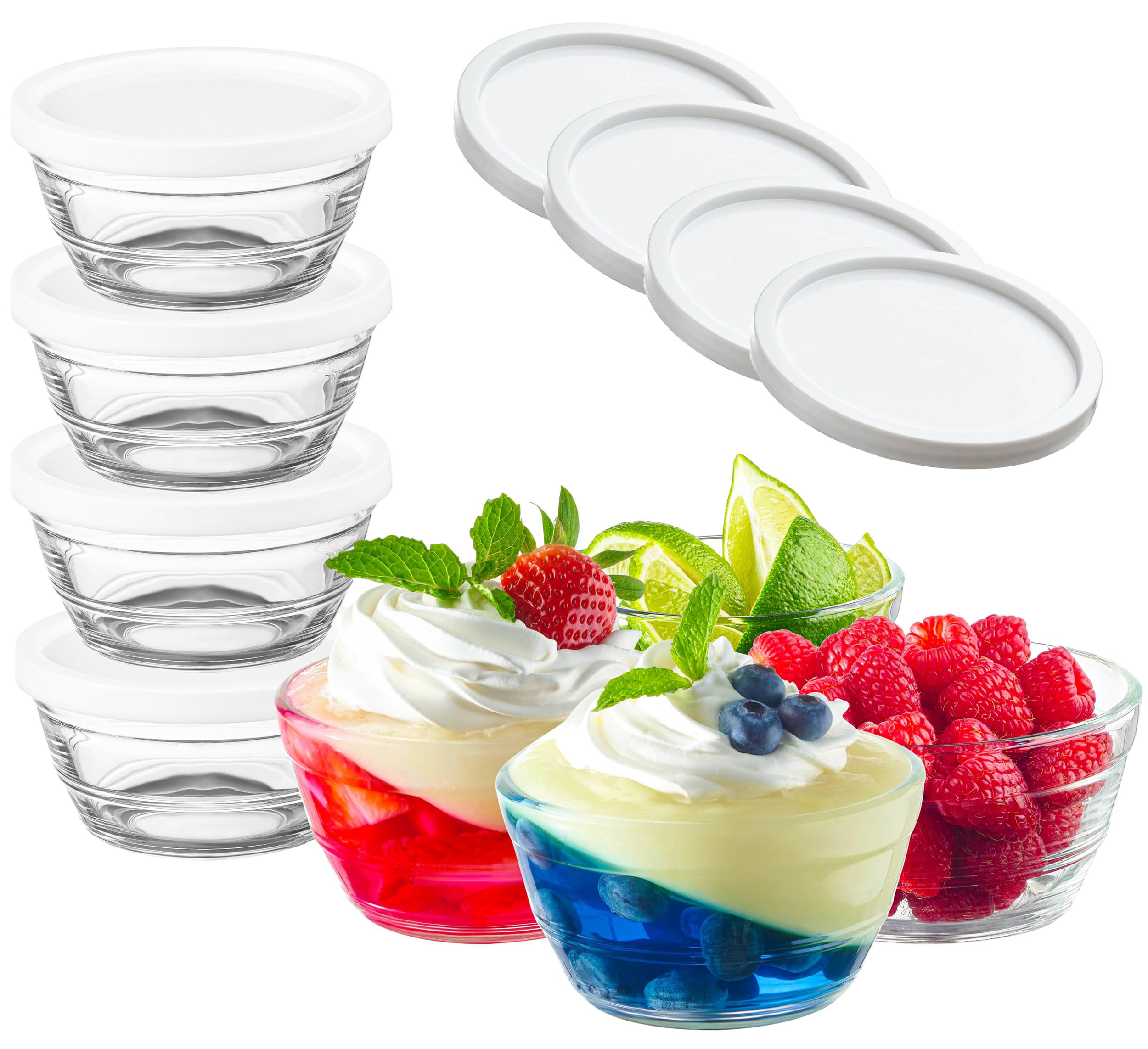 16pc Set 8oz Stackable Glass Food Storage Jars With Airtight Lids For ...