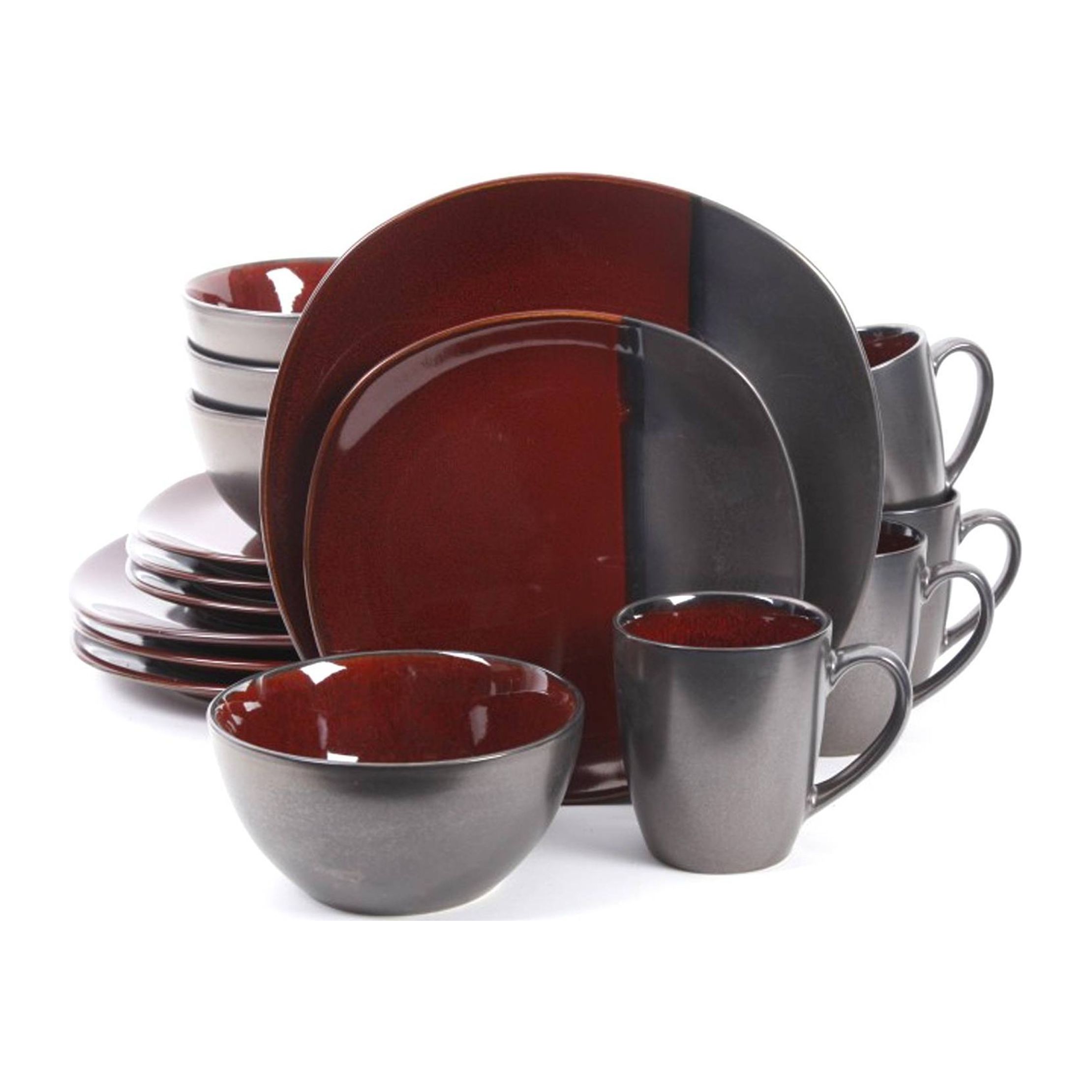 Buffalo Plaid Red/Black 16PC Dinnerset - Walmart.com