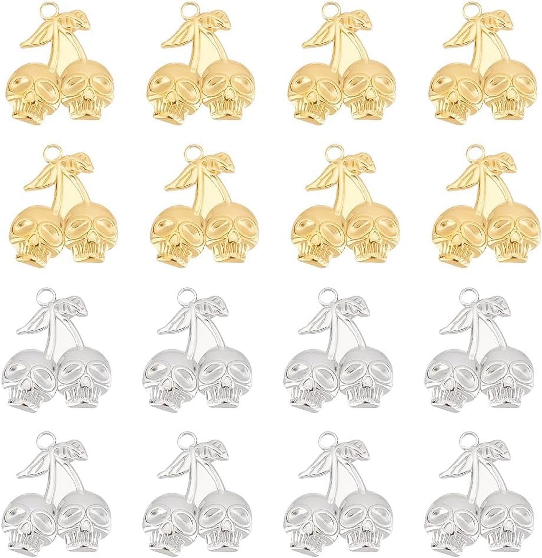 16pcs 2 Colors Charm Stainless Steel Head Pendants Drop Dangles Charms ...