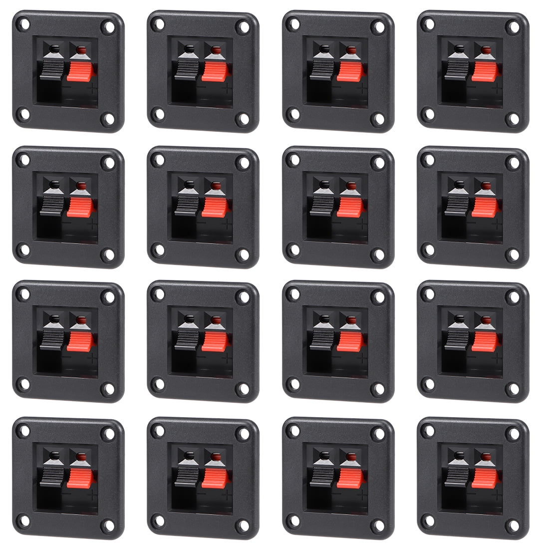 16pcs 2 Way Jack Socket Spring Push Release Connector Speaker Terminal ...