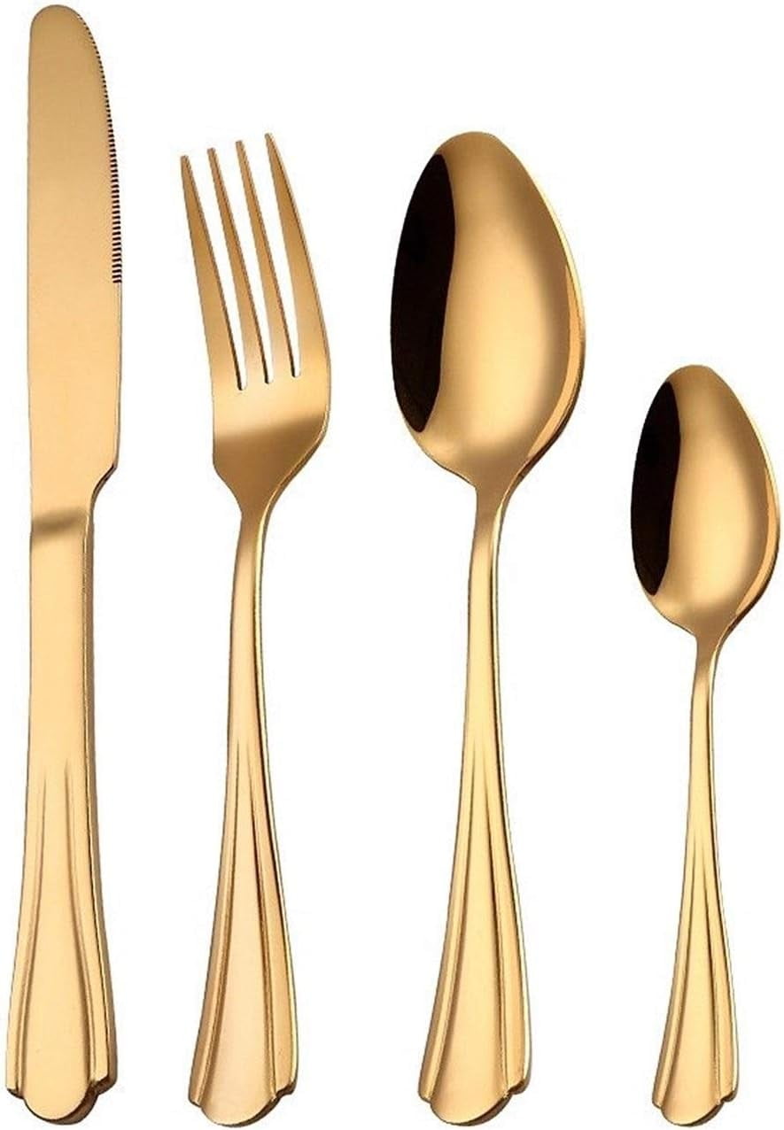 16pcs 24pcs Colorful Tableware Set 304 Steel Stainless Creative Plating ...