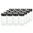 16pcs 25ml Glass Bottles with caps, Clear Small Glass Vials with Black ...