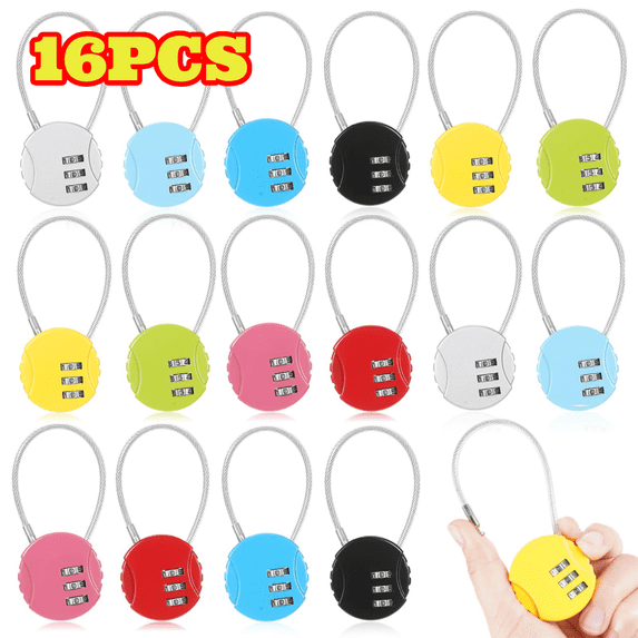 16pcs 3 Digit Combination Lock, Outdoor Waterproof Padlock Code Lock ...